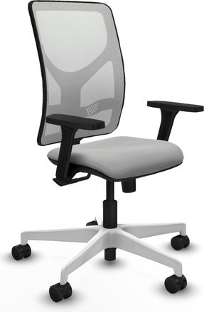 Piqueras y Crespo B&uuml;rostuhl mit Lendenwirbelst&uuml;tze, mit 3D-Armlehnen, ausgestattet mit 3 Positionen und Schneideschaum, mit Rollen von 65 mm, Nylon, Wei&szlig;/Hellgrau