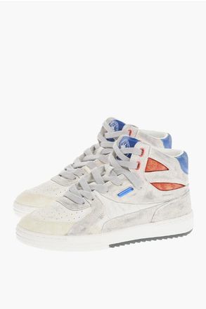 Palm Angels Leather UNIVERSITY High-Top Sneakers Vintage Effect size 39