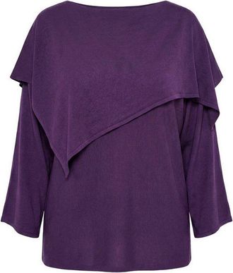 Ulla Popken Strickpullover Pullover &Uuml;berwurf Oversized U-Boot-Ausschnitt