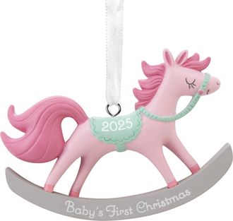 Hallmark Schaukelpferd für Mädchen 2025, Weihnachtsdekoration, Geschenk für Neugeborene