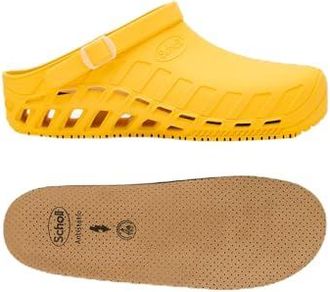 Scholl Clog Evo Jaune + Semelles Anatomiques et Antistatiques pour Clog Evo - Jaune/Marron