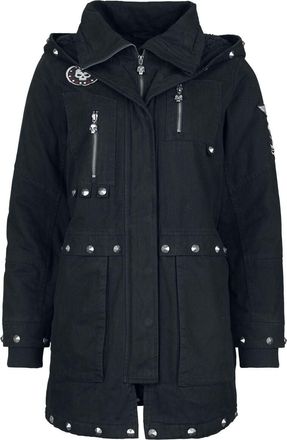 Rock Rebel by EMP Damen schwarze Winterjacke mit Nietendetails XL