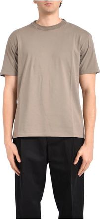 Mauro Grifoni Homme, Tops, Gris, Taille: L T-Shirt Col Rond Double &Eacute;paisseur