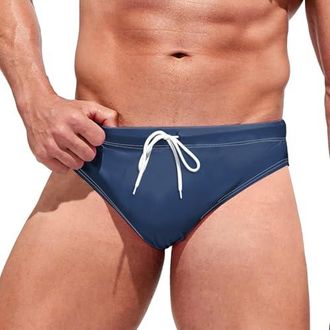 Generic Maillot de bain moulant pour homme - Short de bain pour homme - Short de bain avec slip de bain pour homme, bleu fonc&eacute;, XXL taille courte