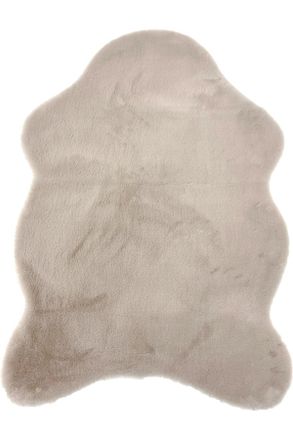 Novel Kunstfell, Beige, Textil, Tierform, 40x60 cm, waschbar, Teppiche & B&ouml;den, Teppiche, Fellteppiche