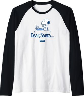 Peanuts Snoopy Dear Santa Weihnachts-Buchstabendesign Raglan