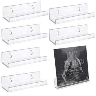 Generico Album-Display: 10,2 cm Wandregal, 6 Halterungen aus Acryl, eleganter LP-Organizer | Musik-Display aus Vinyl f&uuml;r Zuhause, Albumst&auml;nder