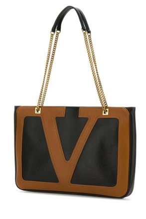 Valentino Garavani Womens Black Nappa Leather Medium Viva Superstar Shopping Bag Nerospice Borse A Mano