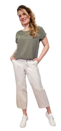 Stehmann Fenja2-658, leichte, stretchige Culotte mit seitlichen Taschen Gr&ouml;&szlig;e 42, Farbe Kalk Light