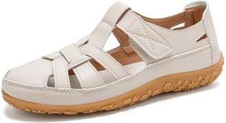 Generic Sandales orthop&eacute;diques en cuir &agrave; bout ferm&eacute; pour femme - Mocassins orthop&eacute;diques avec soutien de la vo&ucirc;te plantaire - Semelle souple - Bride de chevil