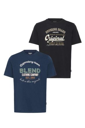 Blend Rundhalsshirt BHBenop 2 Pack L&auml;ssiges T-Shirt mit Print