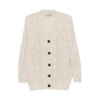 D.exterior 63194 Cardigan - Femme - Pulls - Beige - Taille: 42 FR