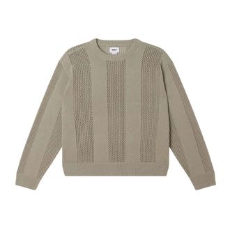 Obey Crochet Rundhals-Pullover - - Knitwear - Herren - Grau - S