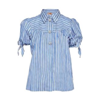 N&deg;21 Kurz&auml;rmeliges gestreiftes Hemd - - Blouses & Shirts - Damen - Mehrfarbig - L