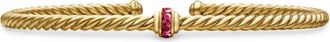David Yurman 18kt Classic Cablespira Station Gelbgoldarmband mit Pav&eacute; 3mm