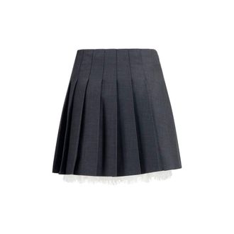 Self Portrait Womens Gray Polyamide Mini Skirt