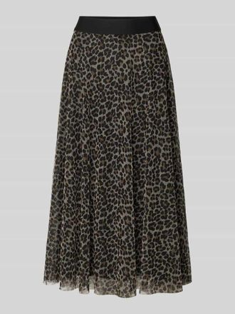 Zero Midirock mit Allover-Animal-Print