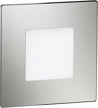 LEDs Com 8 pi&egrave;ces Lumi&egrave;re descalier LED/lampe murale encastr&eacute;e FEX pour lint&eacute;rieur et lext&eacute;rieur, rectangulaire, inox, 85 x 85mm, bleu