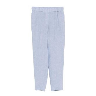 PESERICO Femme, Pantalons, Bleu, Taille: 38 FR Pantalon fusel&eacute; &agrave; taille &eacute;lastiqu&eacute;e
