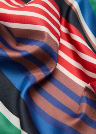 Mango Foulard imprim&eacute; &agrave; rayures rouge - Femme - Taille unique - MANGO