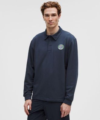 lululemon Long-Sleeve Rugby Shirt Tennis Club f&uuml;r M&auml;nner - Gr&ouml;&szlig;e 2XL in Club Blue