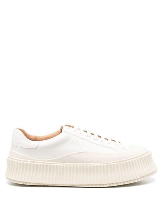 Jil Sander Sneakers mit dicker Sohle - Weiß