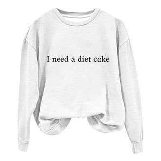 Generic Sweat à capuche à manches longues pour femme avec inscription « I Need a Diet » - Léger - Tendance - Grand-mère, blanc, XXL
