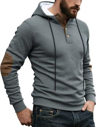 Generic Sweat &agrave; capuche l&eacute;ger uni pour homme 2026 d&eacute;contract&eacute; &agrave; manches longues pour entra&icirc;nement int&eacute;rieur et ext&eacute;rieur, gris fonc&eacute;, XXL