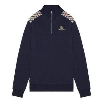Aquascutum CC Shoulder 1/4 Zip Fleece - - Sweatshirts & Hoodies - Herren - Blau - 2XL