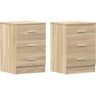 vidaXL Nachttische 2 Stk. Sonoma-Eiche 38x35x56 cm Holzwerkstoff Vidaxl
