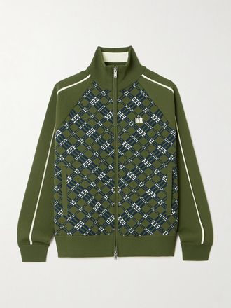 Wales Bonner Power Trainingsjacke Aus Jacquard-strick Mit Streifen Und Stickerei - Gr&uuml;n