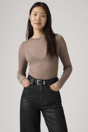 Levi's Transparentes, lang&auml;rmeliges Layering-Top - Damen - Braun / Braun