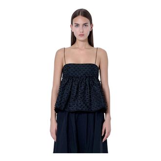 Cecilie Bahnsen Fiamma Fil-Coup&eacute; Top - - Tops - Damen - Schwarzk - L