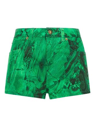 Roberto Cavalli Shorts mit abstraktem Print - Grün