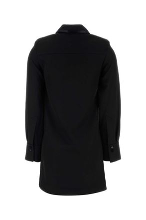 The Attico Womens Black Gabardine Mini Dress Abiti