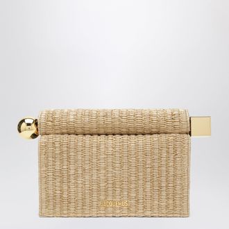 Jacquemus Clutch Rond Carr&eacute; in geflochtener Bastoptik