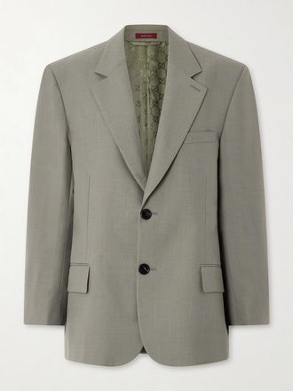 Gucci Blazer Aus Einer Leinen-baumwollmischung - Gr&uuml;n