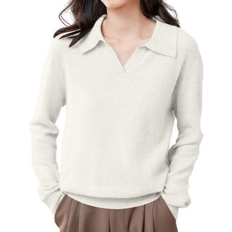 Generic Pull Cachemire Femme El&eacute;gant Hunts Maille &agrave; Manches Longues Col V L&eacute;ger Doux Hauts Confortable et Chaud Femme Pulls Classique Uni Pulls Tenue D&eacute;contra