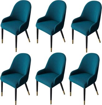 Generic Hussen Für Stühle Mit Gebogener Rückenlehne Und Armlehnen, Elastische Esszimmerstuhl Bezüge, Dehnbarer Schoner Für Büro, Küche, Hotel, Party - Abwasch