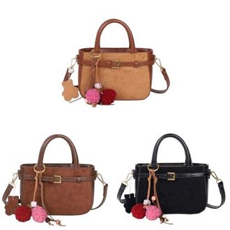 Generic Kexpery Sac &agrave; main en faux daim avec bandouli&egrave;re r&eacute;glable, sac crois&eacute; r&eacute;tro, sac bucket pour femmes, pour le travail, voyage