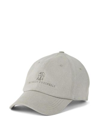 Brunello Cucinelli casquette &agrave; logo - Gris