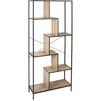 The Home Deco Factory The Home Deco Factory - Etag&egrave;re design 80x30x180 cm noir et naturel - roumi