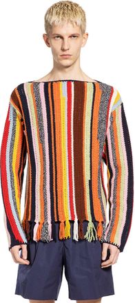 Prada Wool Crochet Boat Neck Sweater