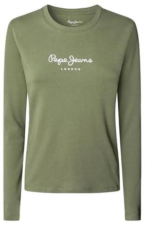 Pepe Jeans London New Virginia Ls N T-Shirt, Vert (Kaki-Vert), M Femmes