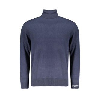 Pepe Jeans London Cotton Turtleneck Sweater - - Knitwear - Herren - Blau - 2XL