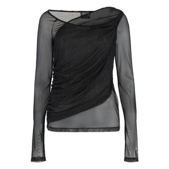 Versace Jeans Couture T&uuml;ll-Top - - Tops - Damen - Schwarzk - XS