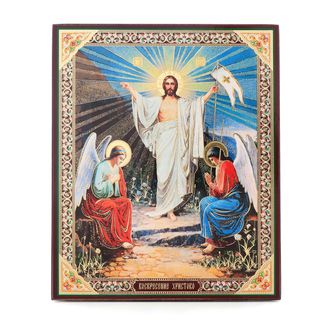 NKlaus Auferstehung Jesus Christus Ostern - Holz Ikone 15x18cm christlich - Segen 16672