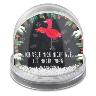 Mr. & Mrs. Panda Weihnachtskugel Flamingo Yoga - Geschenk, Meditieren, Schneekugel, Namaste, Weihnachts, Vogel, Winterkugel, Tiefenentspannung, Yogi, Weihnachten