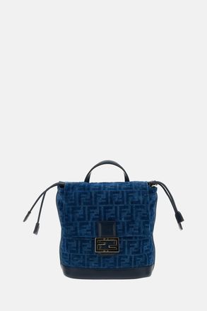 Fendi Rucksack Aus Denim Mit Flockdruck Ff