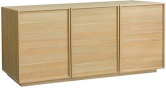 Sweeek Buffet Effet Bois 3 Portes Naturel L 160 x P 43 x H 75cm - Kuba